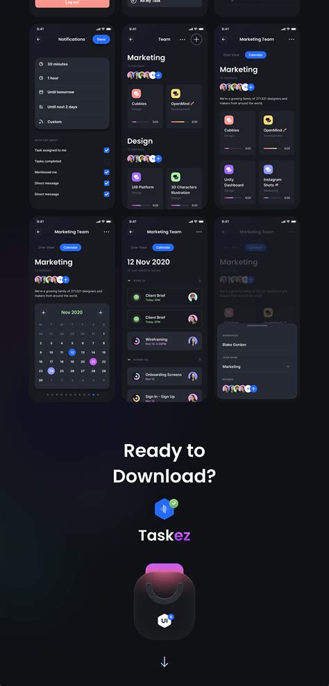 TaskEz Productivity App IOS UI Kit Behance