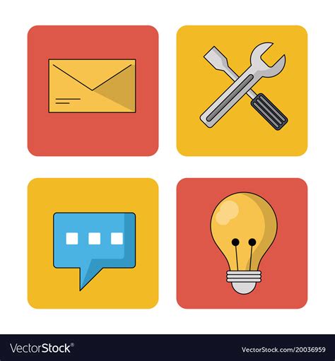 White Background With Colorful Squares Mail Vector Image