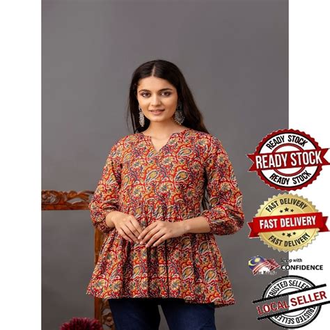 100 Original Ready Stock Short Kurti Kurta Indian Women Kurtis Top