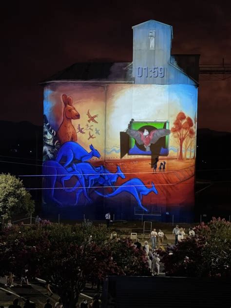 Quirindi Silo Art Permanent Projection Illuminart Stories In Light