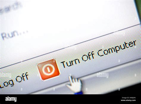 Computer Program Display To Turn Off Computer Stock Photo Alamy