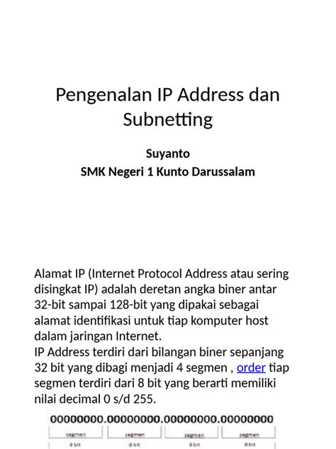Pengenalan Ip Address Dan Subnetting Pdf