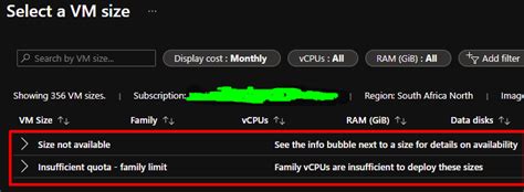 vm sizes not available microsoft qanda