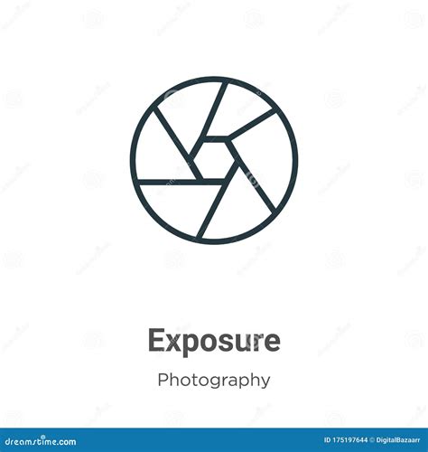 曝光轮廓矢量图 细线黑色曝光图标平面矢量简单元素可编辑图片插图 向量例证 插画 包括有 透镜 照片 175197644