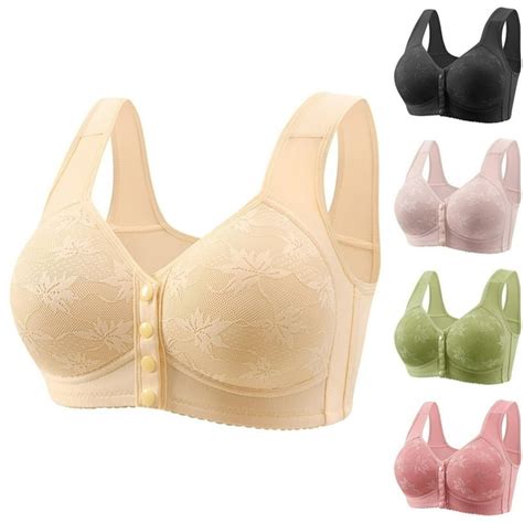 Daisy Bras For Seniors Front Snap Closure Wireless Bra Breathable