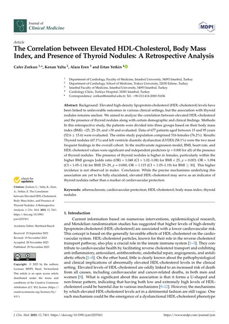 pdf the correlation between elevated hdl cholesterol body mass index