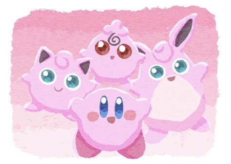 Kirby Jigglypuff Wigglytuff And Igglybuff Pokemon And More Drawn By Miclot Danbooru