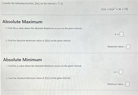 Solved Consider The Following Function F X ﻿on The