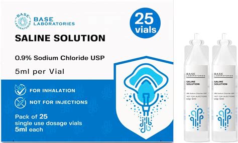 Base Labs 0 9 Saline Solution For Nebulisers Sterile 3 Saline