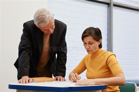 People Discussing Material At Lecture Stock Image Image Of Talk Read 254763809