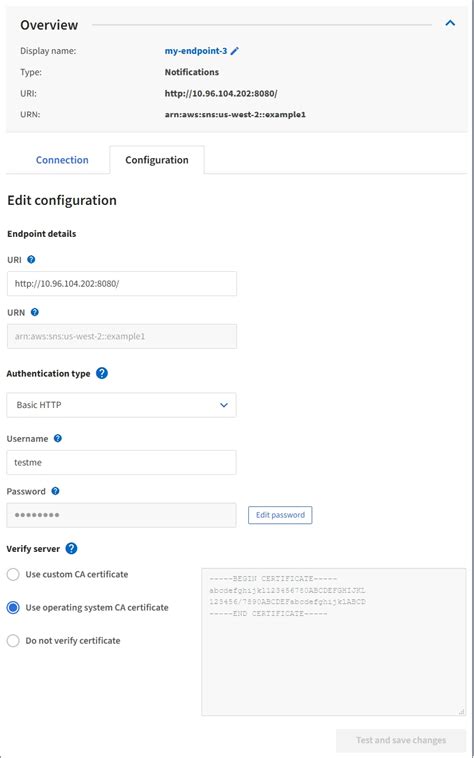 Edit Platform Services Endpoint
