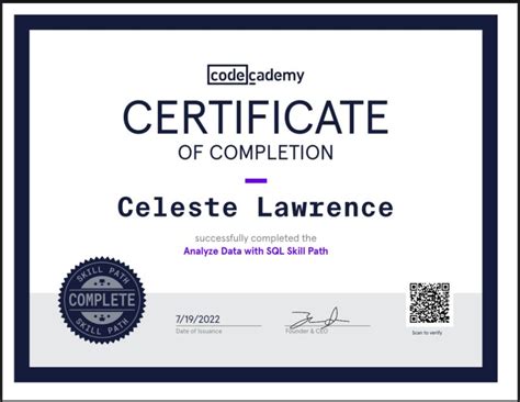Celeste Lawrence Rtr On Linkedin I Just Completed The Pro Skill Path Analyze Data With Sql