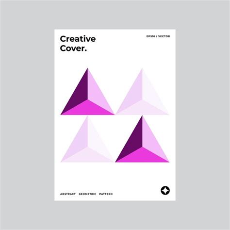 Premium Vector Poster Cover Design With 3d Geometric Triangle Figures