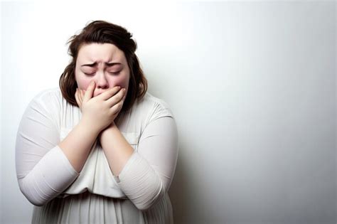 Garota Gordinha Dá A Mão Na Garganta Bulimia Foto Premium