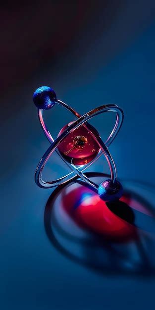 Glowing Atom Model Illustration Premium Ai Generated Image