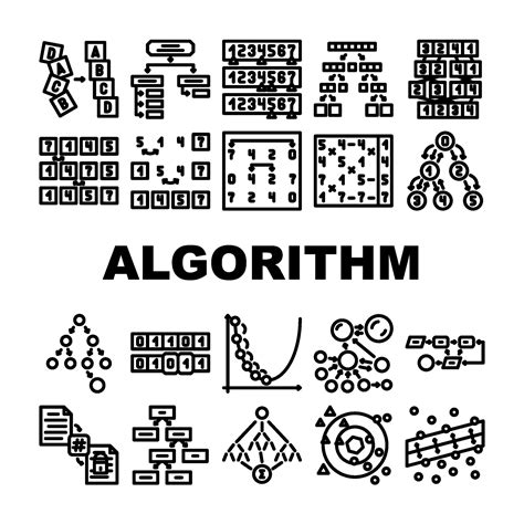 Sorting Algorithm Data Filter Icons Set Vector 41280728 Vector Art At