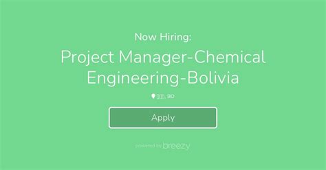 Project Manager Chemical Engineering Bolivia At Forestown