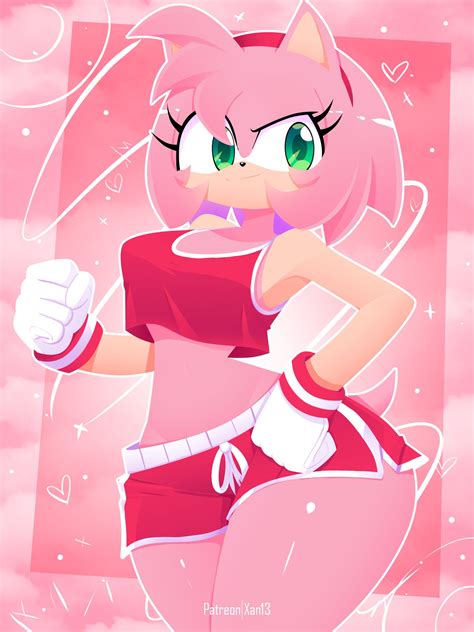 44933 Safe Artistxan13 Amy Rose Hedgehog Abstract Background