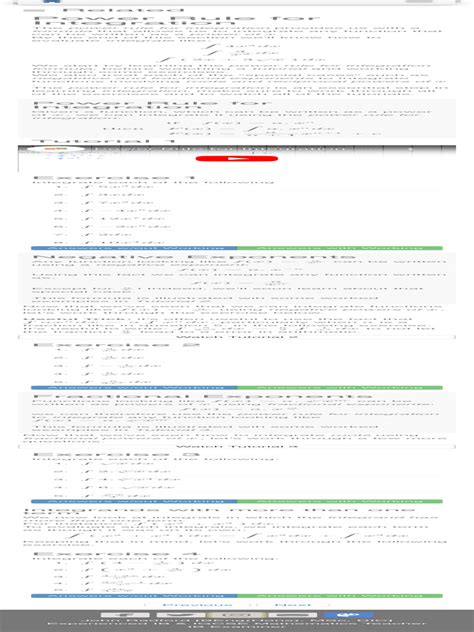 Power Rule For Integration Pdf Integral Exponentiation