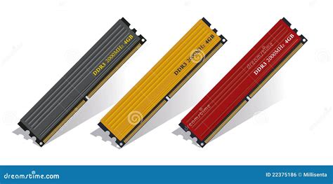 Set Of DDR3 Memory Modules Stock Vector Illustration Of Device 22375186