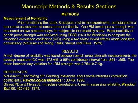 Ppt Test Retest Reliability Icc And Day To Day Variation Powerpoint Presentation Id 750565