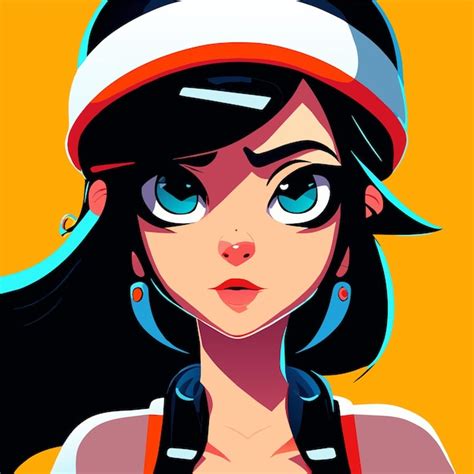 Cute Twitch Gamer Girl Hand Drawn Flat Stylish Cartoon Sticker Icon