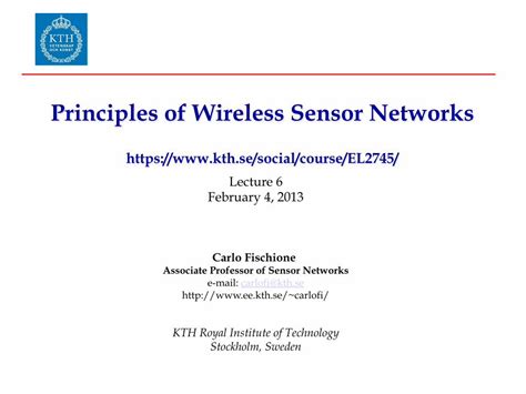 Pdf Principles Of Wireless Sensor Networks Kth · The Shortest Path Routing • The Shortest