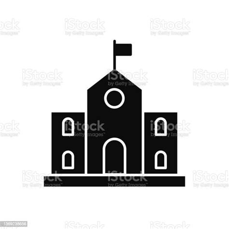 흰색 배경에 격리 된 학교 건물 아이콘 아이들을위한 교육장소 벡터 일러스트레이션 0명에 대한 스톡 벡터 아트 및 기타 이미지