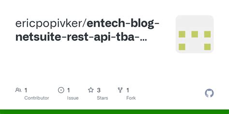 github ericpopivker entech blog netsuite rest api tba demo