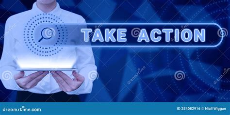 Writing Displaying Text Take Action Word Written On Supporting What