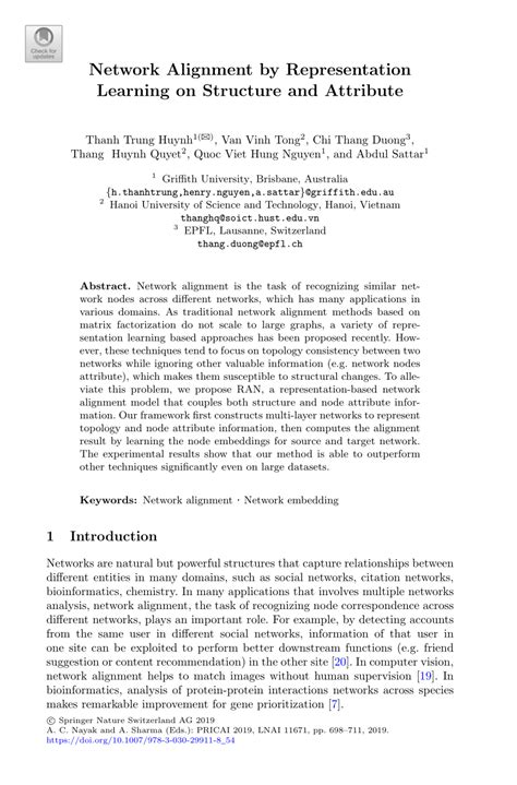 PDF Network Alignment By Representation Learning On Structure And Attribute
