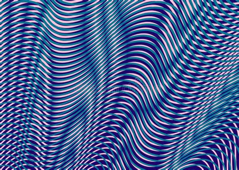 Calm Reticulated Abstract Background With Fluid Linear Texture Of Optical Illusion Stock Vector