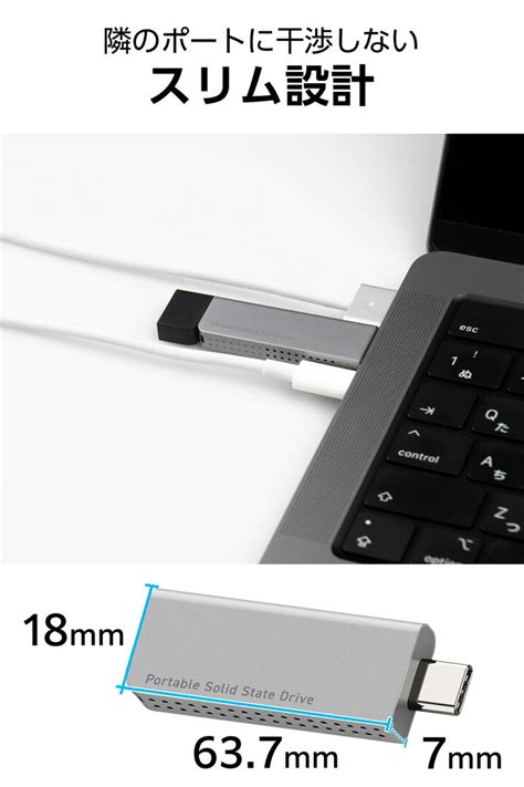【楽天市場】ロジテック 外付けSSD USB Type-C対応 2TB ポータブル USB3.2(Gen2) 高速スリム型 Type-C ...