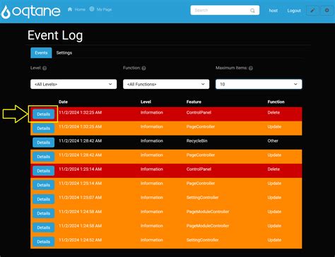 Event Log Oqtane Docs Apis And More For The Modular Blazor Application Framework