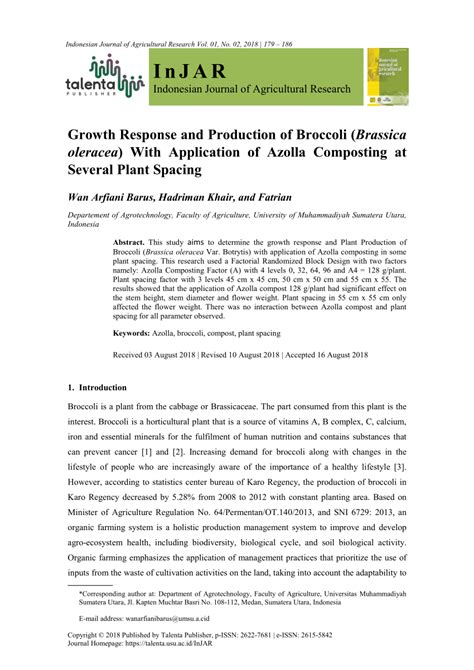 (PDF) Effect of Azolla Bocachi and Liquid Organic Fertilizer of Goat Manure on the Growth and ...