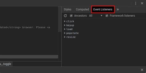 How View The Event Listener Tab In Inspect Element Rfirefox