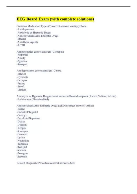 EEG Board Exam With Complete Solutions EEG Board Stuvia US