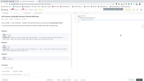leetcode 1374 generate a string with characters that have odd counts