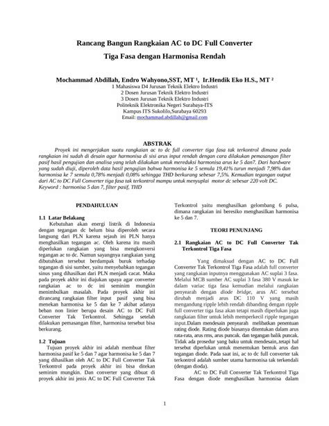 Pdf Rancang Bangun Rangkaian Ac To Dc Full Converter Tiga Fasa Dokumentips