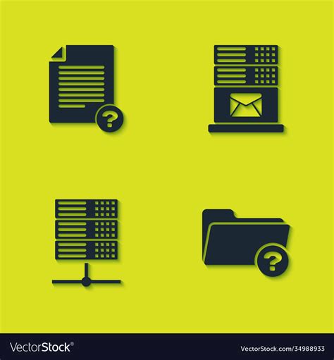 Set Unknown Document Directory Server Data Web Vector Image