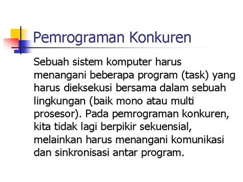 concurrent programming pemrograman konkurensi pemrograman konkuren
