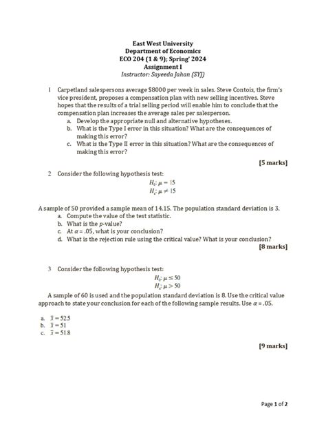 Eco 204 Assignment I Sp24 Pdf
