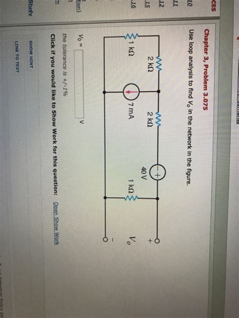 Solved Ces Chapter 3 Problem 3075 Use Loop Analysis To