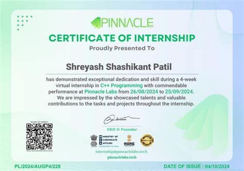 Internship Cpprogramming Pinnaclelabs Programming Shreyash Patil