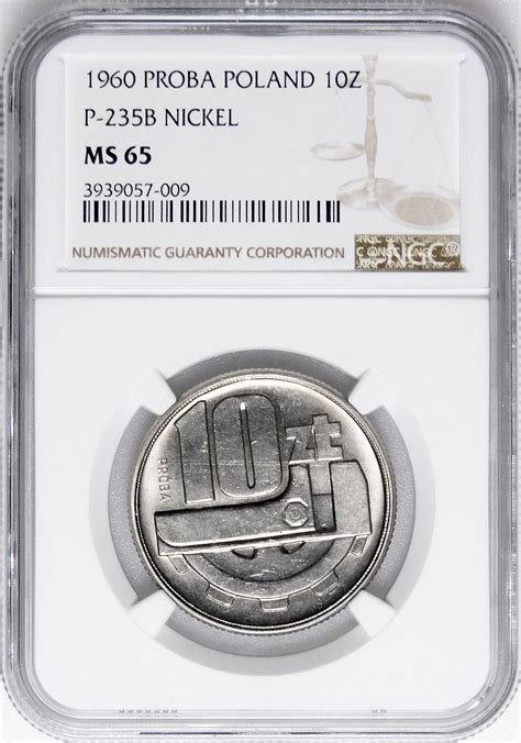 PrÓba Nikiel 10 Złotych Klucz I Koło Zębate 1960 Aukcja Internetowa