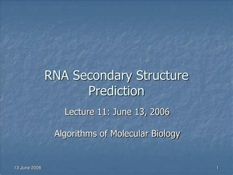 Ppt Rna Secondary Structure Prediction Powerpoint Presentation Free