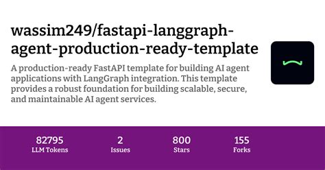 Github Wassim249fastapi Langgraph Agent Production Ready Template Llm