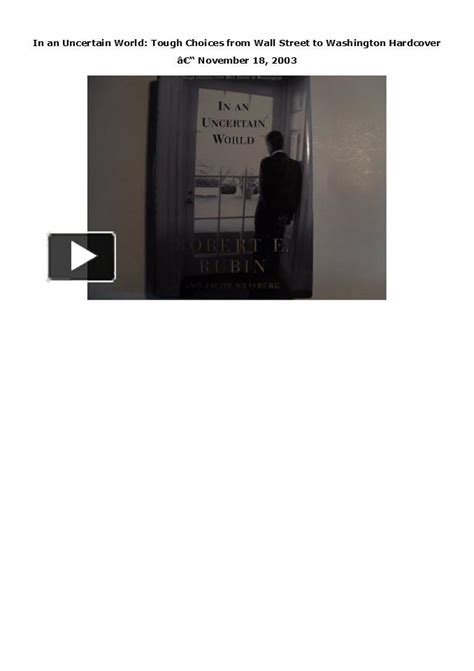 Ppt ️pdf⚡️ In An Uncertain World Tough Choices From Wall Street To Washington Powerpoint