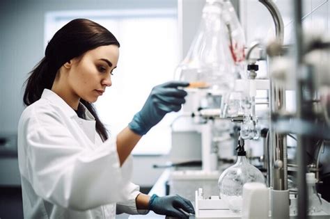 Premium Photo Shot Of A Young Woman Going Through Her Daily Routine In A Lab