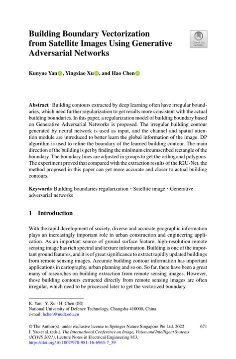 Pdf Building Boundary Vectorization From Satellite Images Using Generative Adversarial Networks